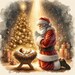 Santa Praying Watercolor Clipart Bundle: Christmas Scrapbook Graphics ...