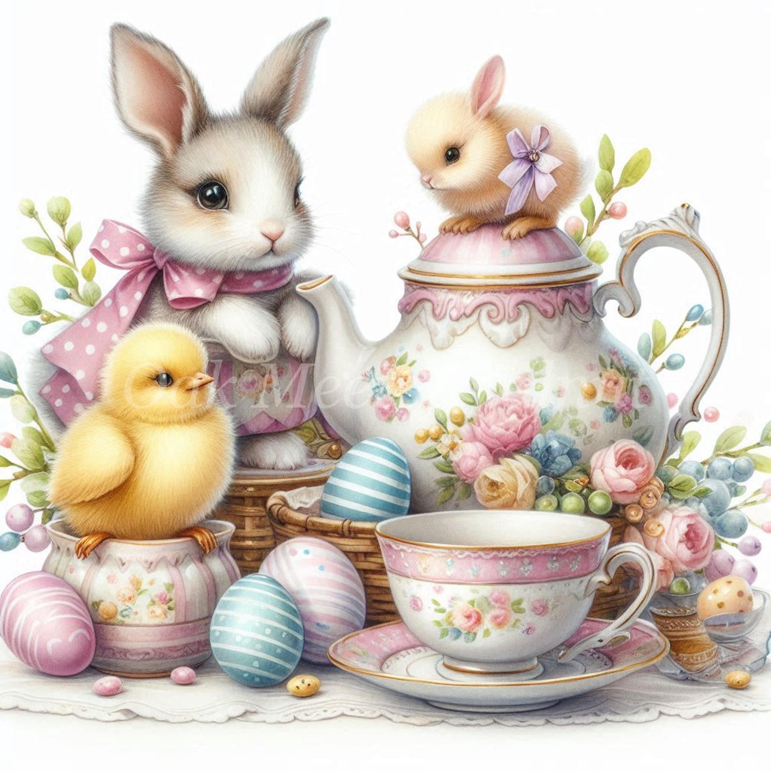 10 Easter Chick and Bunny Clipart Bundle- High Quality Jpgs ...