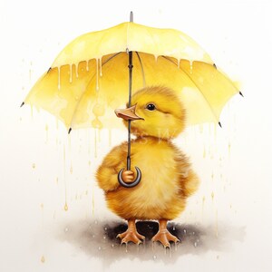 Watercolor Duckling in Rain Clipart Bundle (digital Download) - Etsy