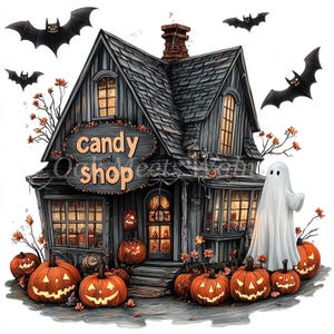 Halloween Candy Shop Clipart Bundle 10 High Res Watercolor Jpgs for ...