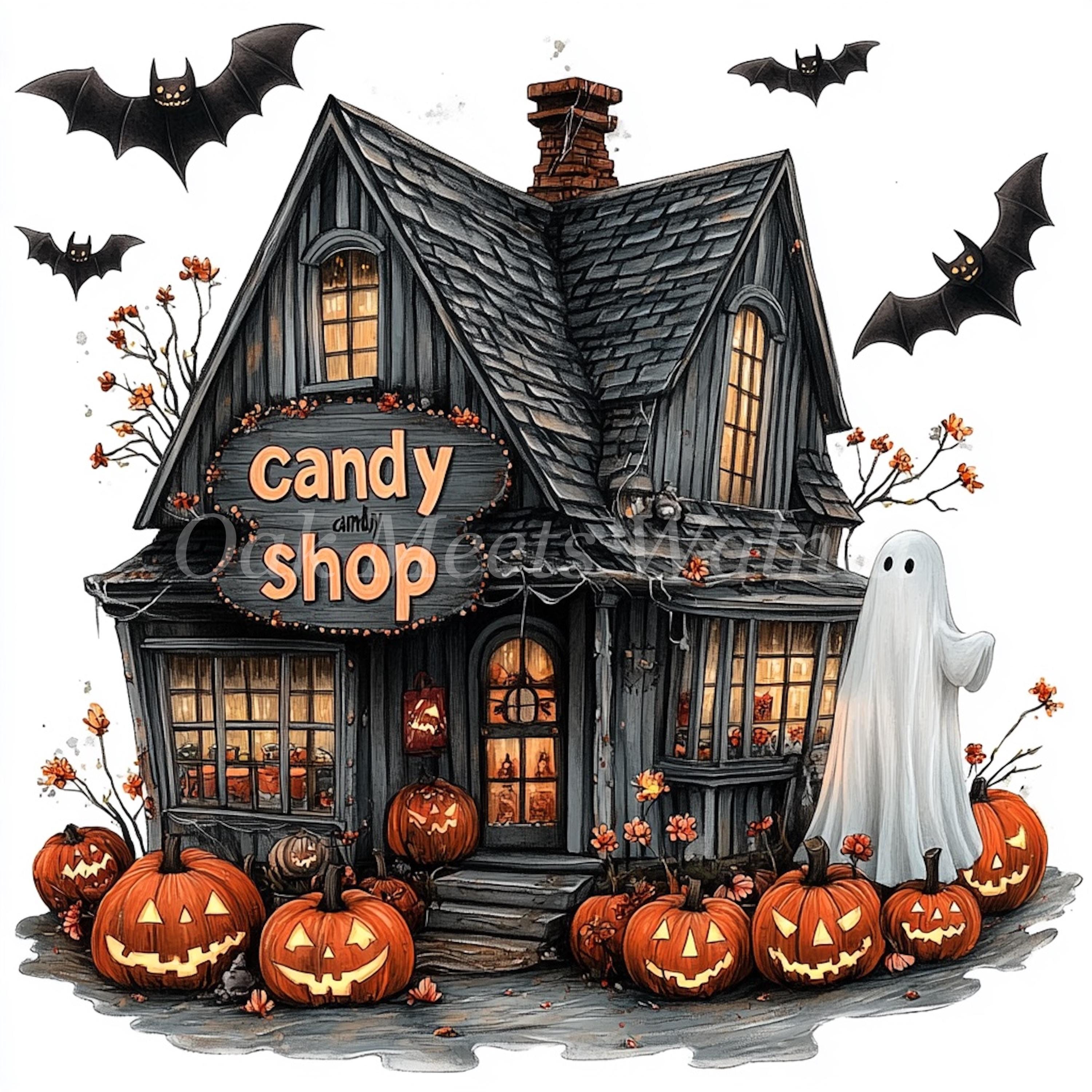 Halloween Candy Shop Clipart: Watercolor JPG Bundle (digital Download ...
