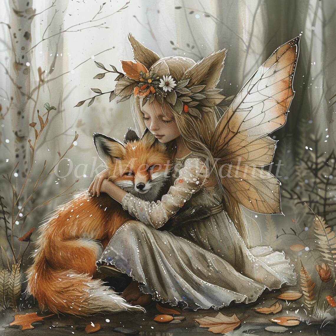 Forest Fairy and Fox Watercolor Clipart Bundle (digital Download) - Etsy