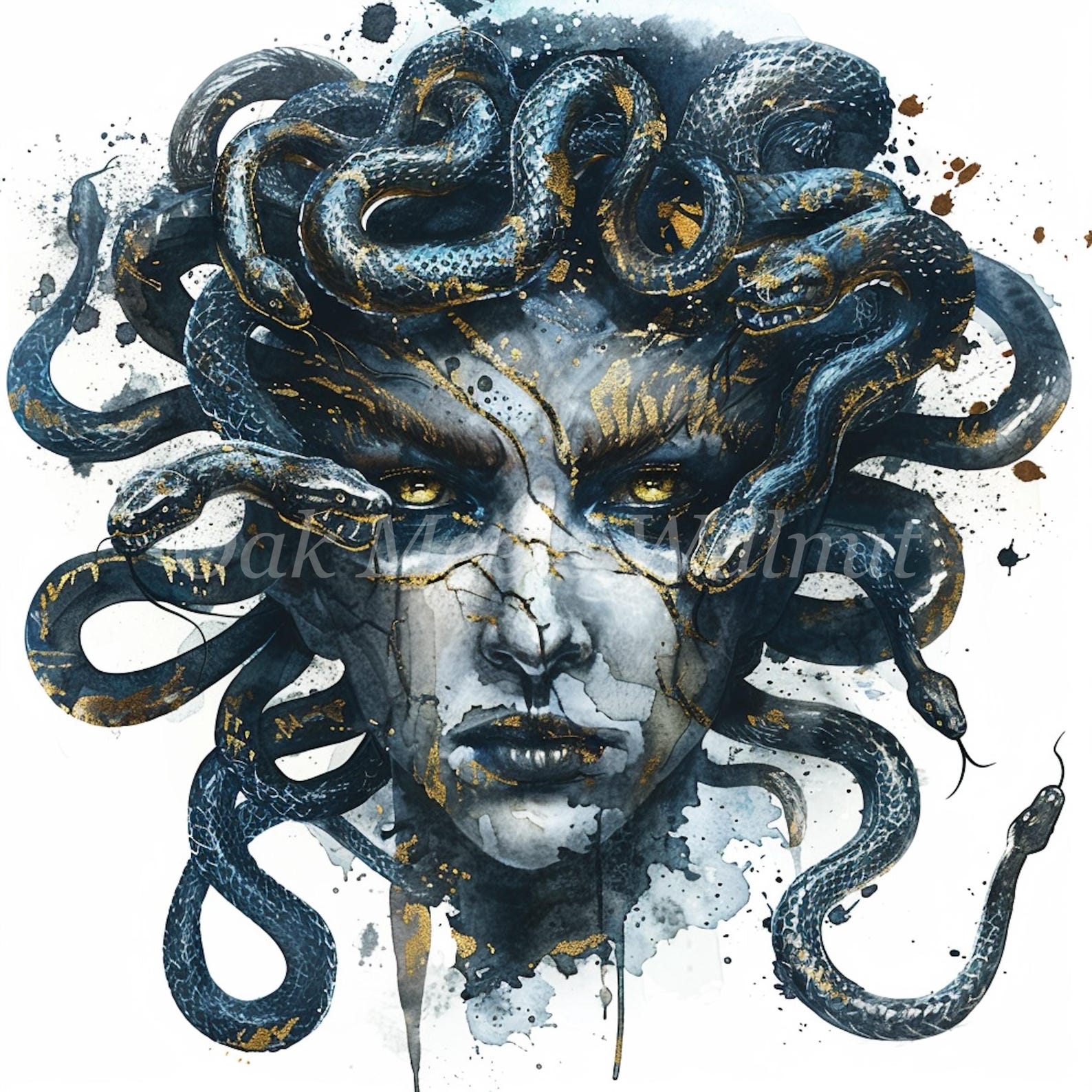 Medusa Goddess Clipart Bundle- 10 High Quality Watercolor Jpgs ...