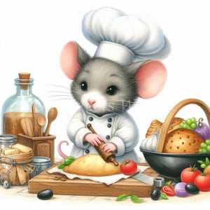 Chef Mouse Clipart Bundle- 10 High Quality Jpgs, Digital Download ...