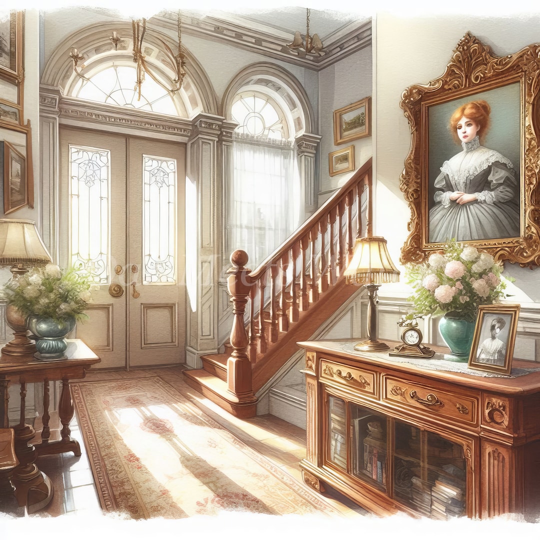 Victorian Entryway Clipart Bundle- 10 High Quality Watercolor Jpgs ...