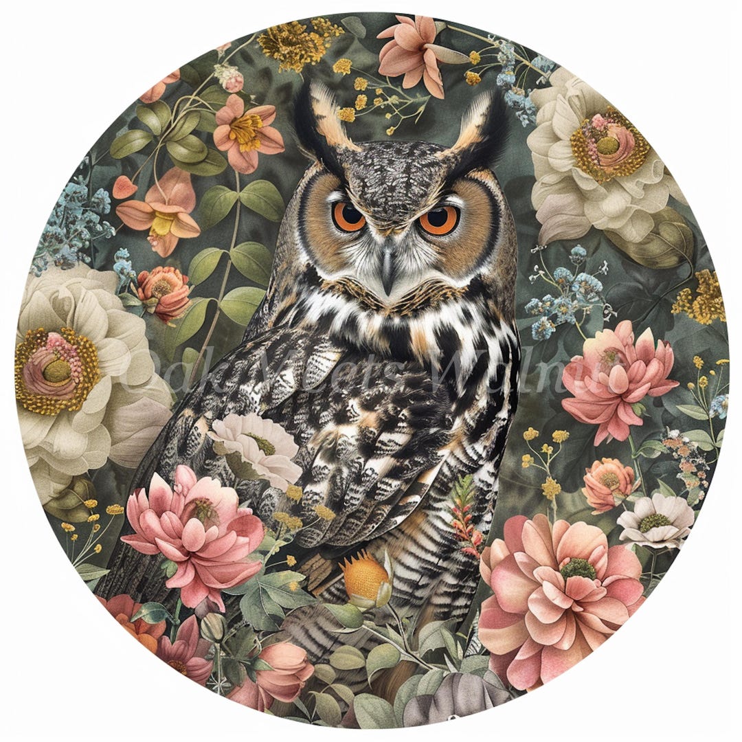 Floral Owl Clipart Bundle- 10 High Quality Watercolor Jpgs- Printable ...