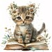 Kitten and Magic Book Clipart Bundle- 10 High Quality Watercolor Jpgs ...