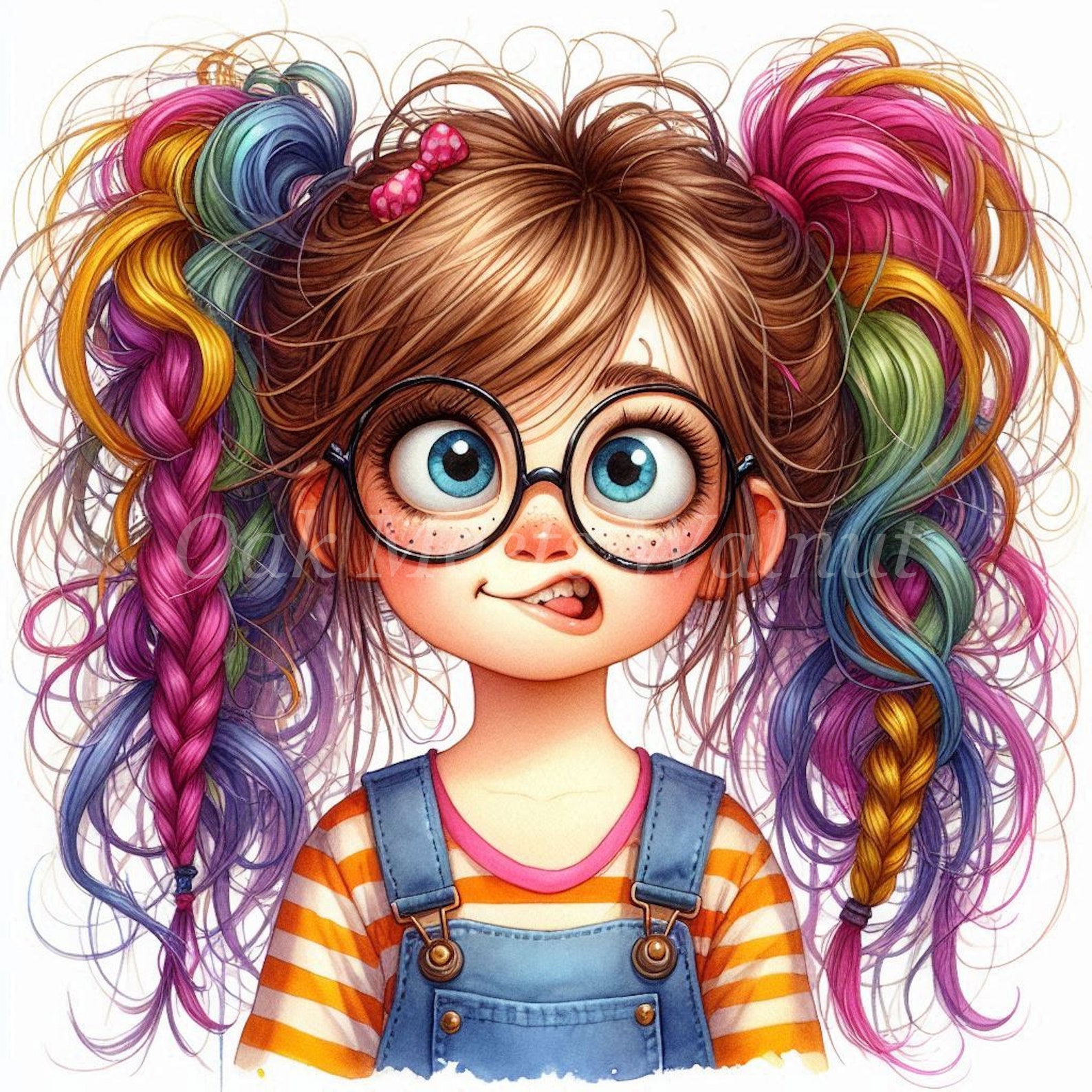 Quirky Little Girl Set 2 Clipart Bundle 10 High Quality Watercolor Jpgs ...