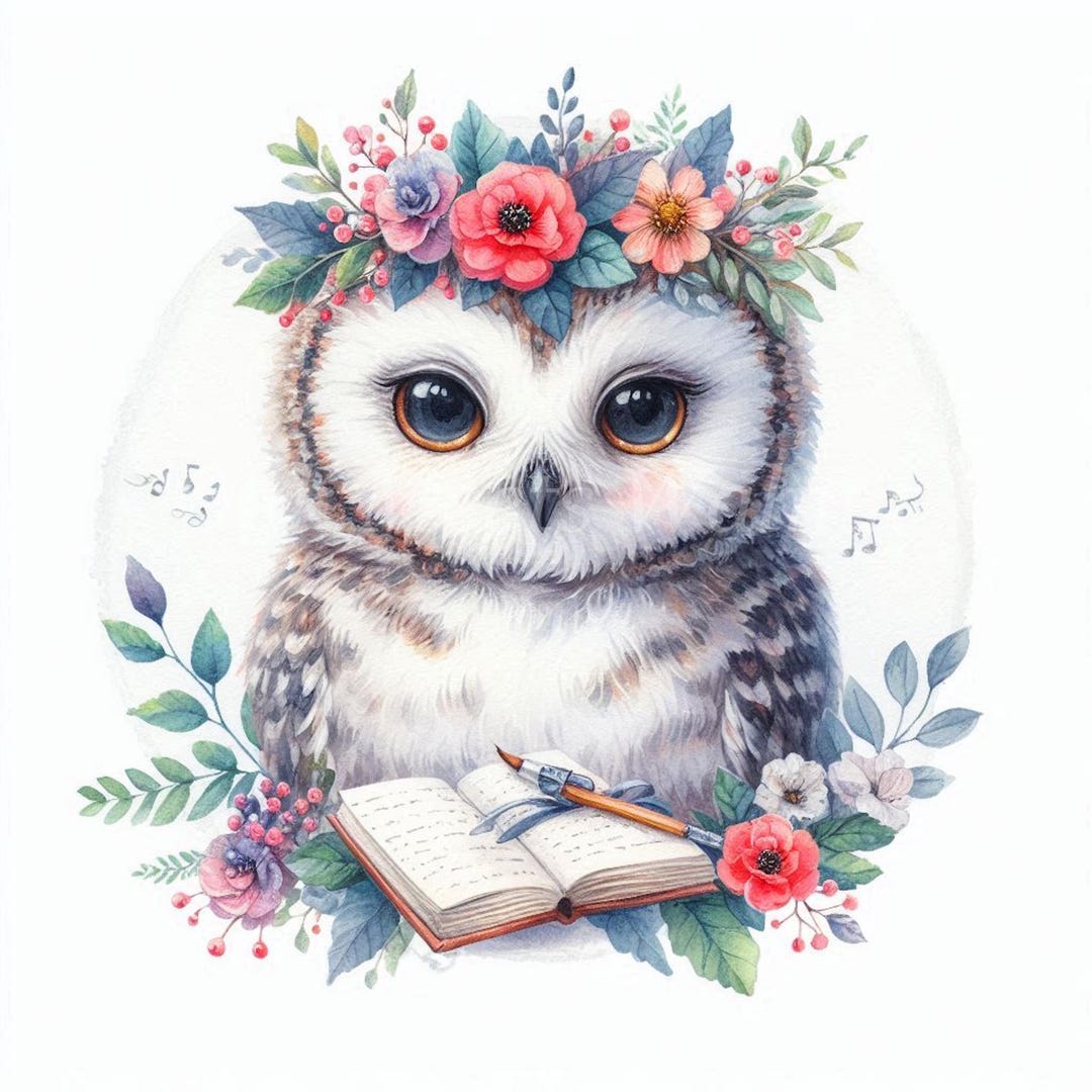 16 Studious Owl Clipart Bundle- High Quality Jpgs, Craft Art, Card ...