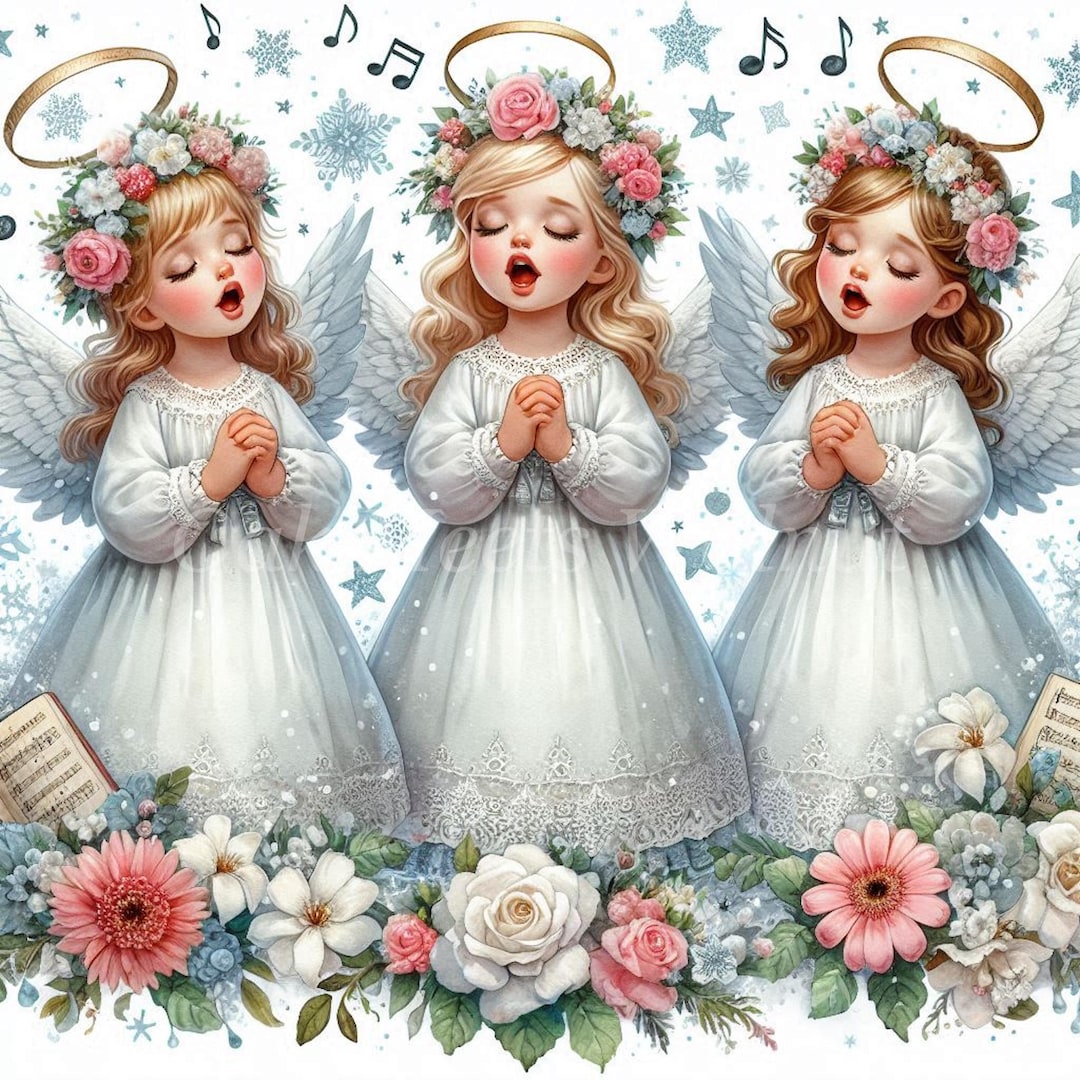 Choir of Angels Clipart Bundle- 10 High Quality Watercolor Jpgs ...