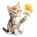Kitten With Flowers Clipart Bundle 10 High Quality Watercolor Jpgs ...