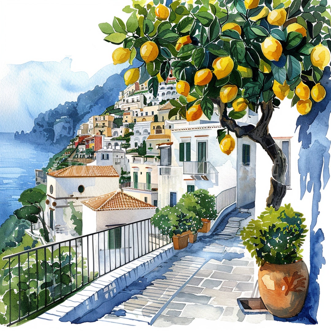 Italian Coast Clipart Bundle- 10 High Quality Watercolor Jpgs ...