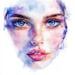 Watercolor Woman Face Art: Printable Illustrations (digital Download ...
