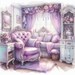 Purple Cozy Nook Clipart Bundle: Watercolor Illustrations (digital ...
