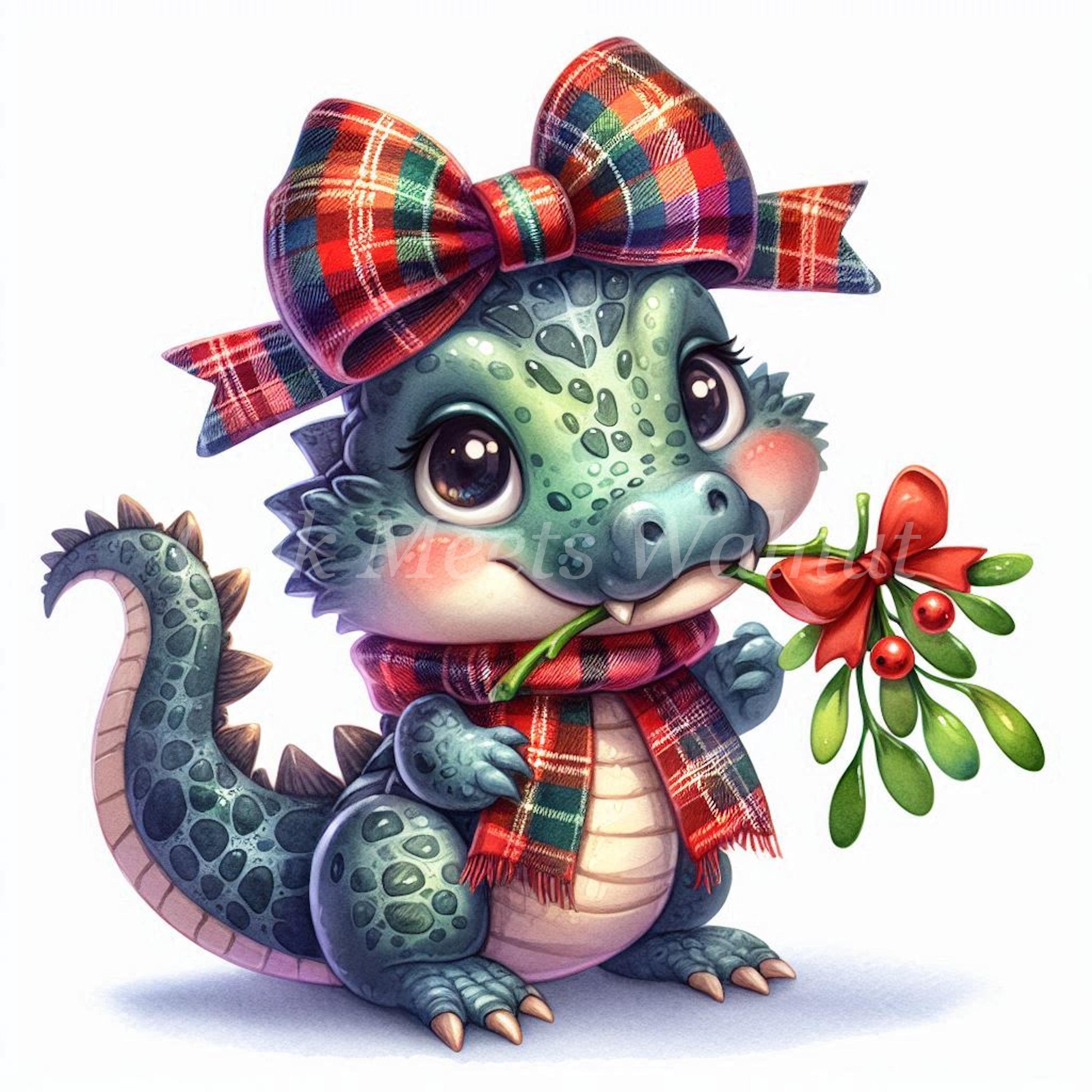 Christmas Alligator Clipart Bundle: Watercolor Holiday Animal (digital ...