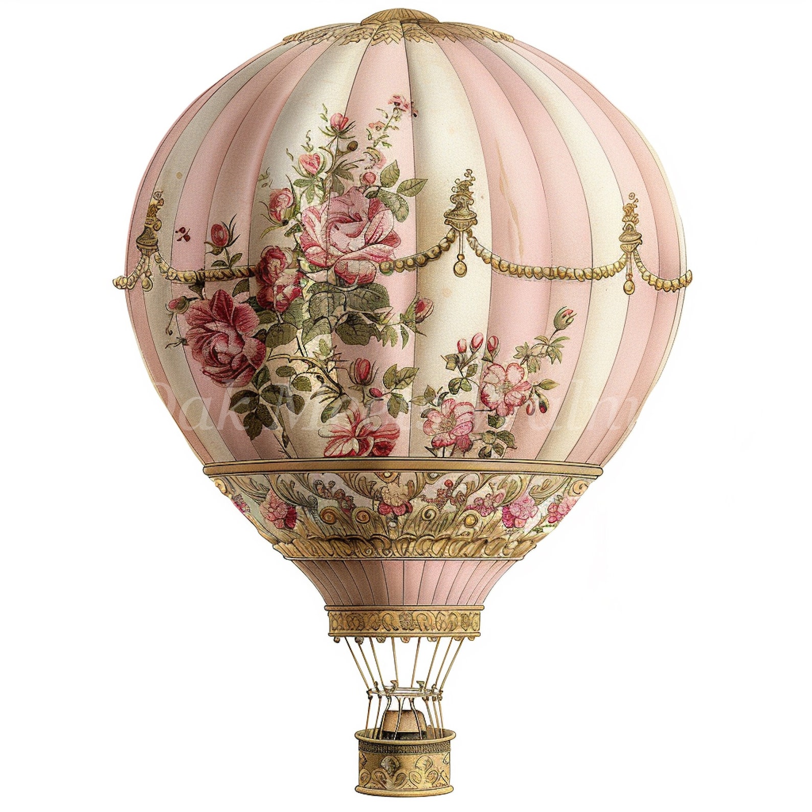 Antique Hot Air Balloons Bundle- 10 High Quality Watercolor Jpgs ...