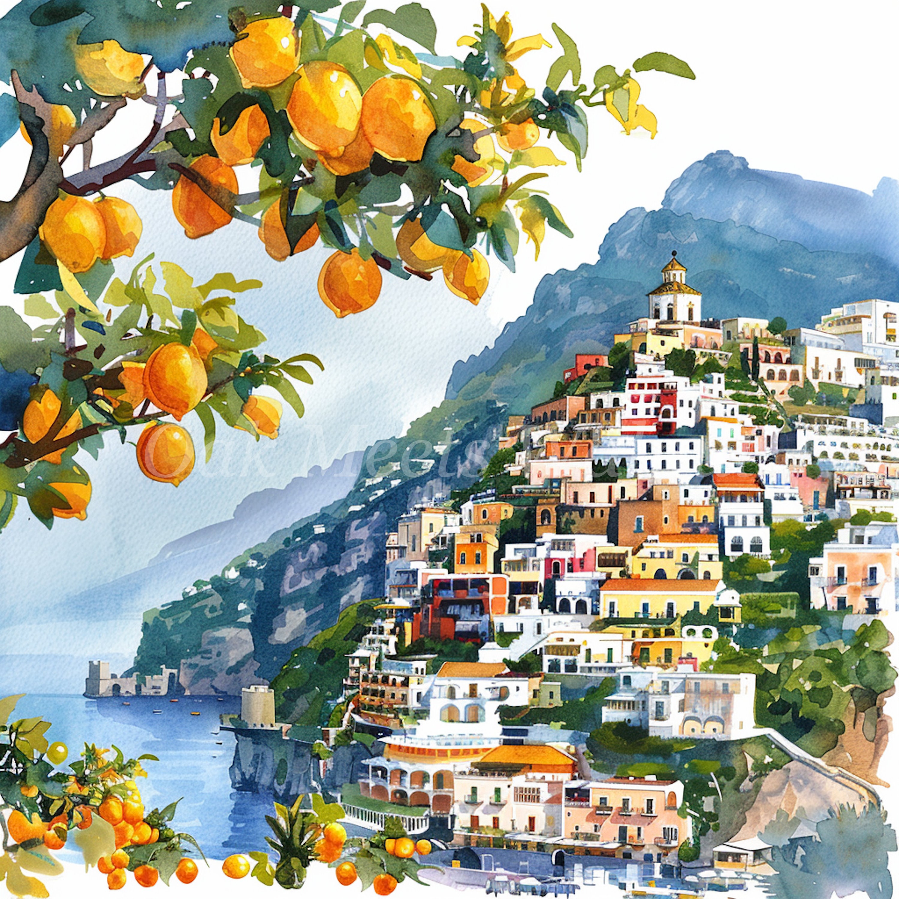 Italian Coast Clipart Bundle- 10 High Quality Watercolor Jpgs ...