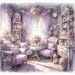Purple Cozy Nook Clipart Bundle: Watercolor Illustrations (digital ...