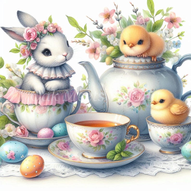 10 Easter Chick and Bunny Clipart Bundle- High Quality Jpgs ...