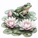 Frog on Lily Pad Clipart Bundle-10 High Quality Watercolor Jpgs ...