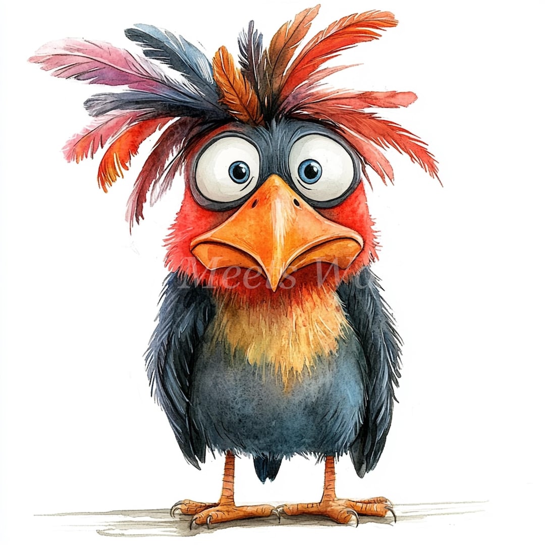 Whimsical Birds Clipart Bundle- 10 High Quality Watercolor Jpgs ...