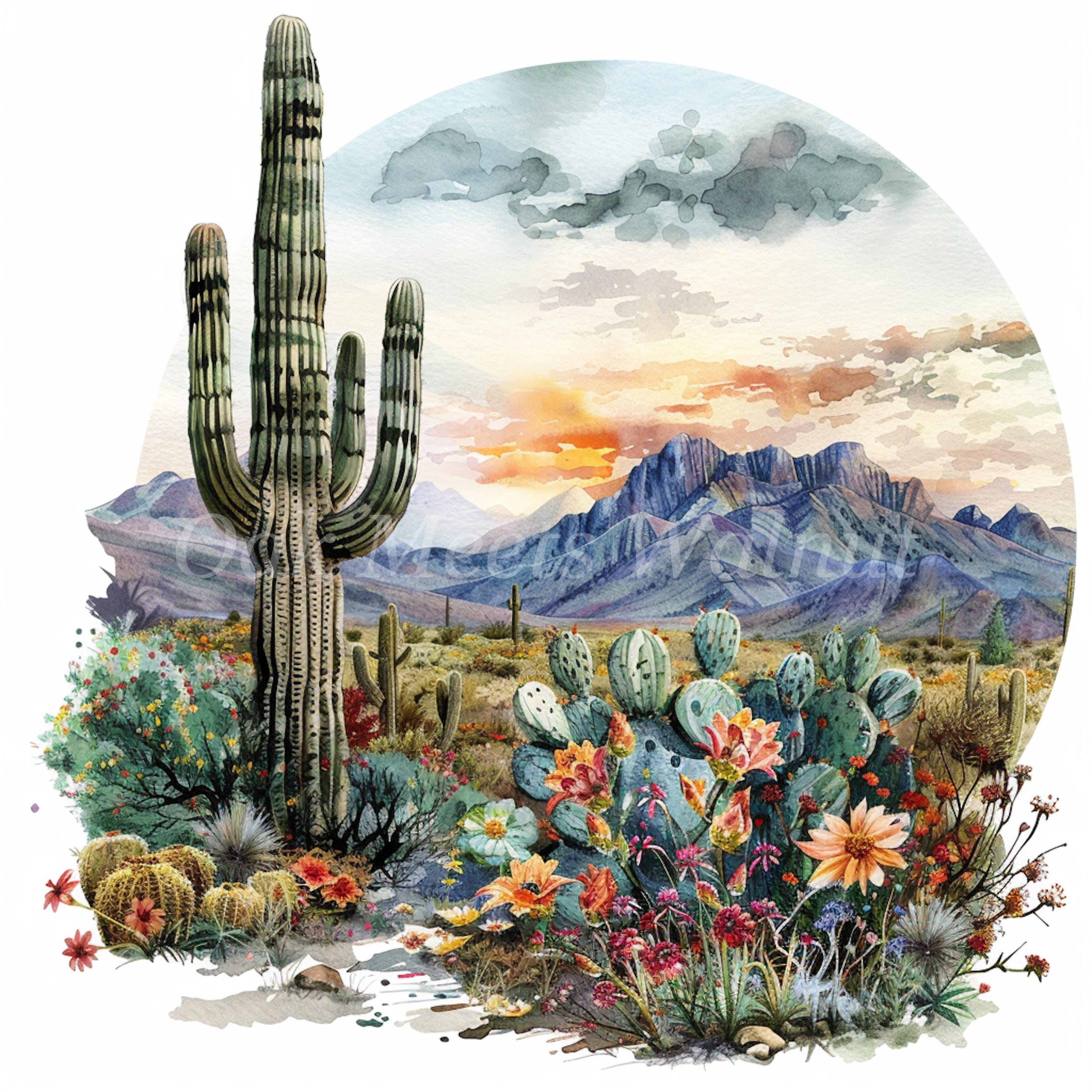 Watercolor Desert Landscape Clipart Bundle (digital Download) - Etsy