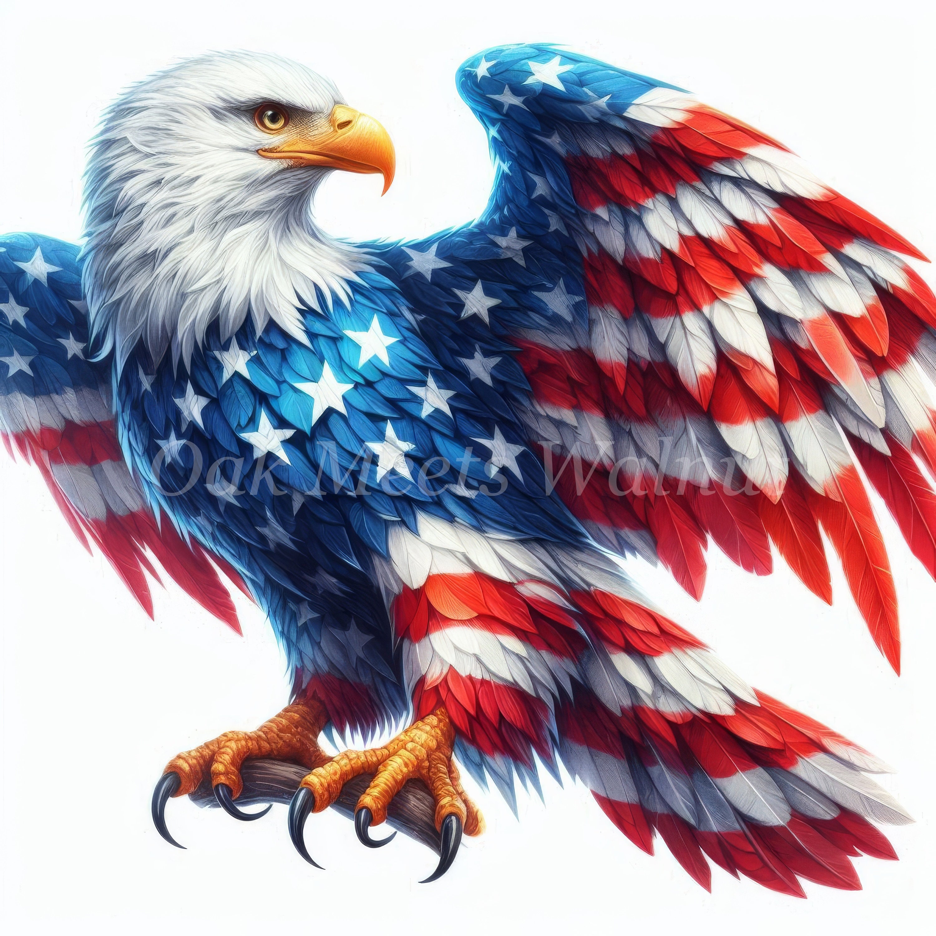 Patriotic Eagle Watercolor Clipart Bundle: USA Images (digital Download ...
