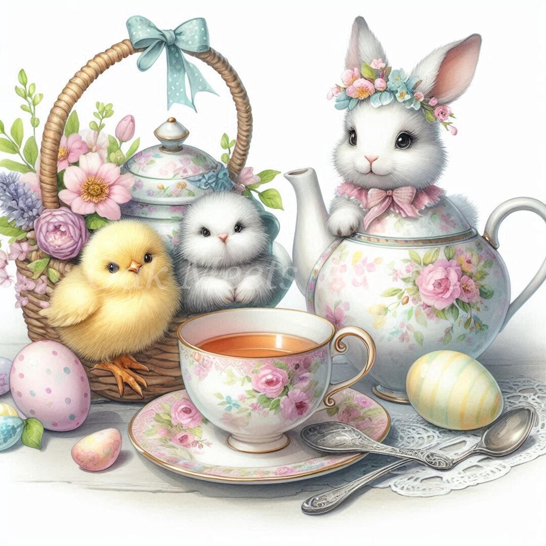 10 Easter Chick and Bunny Clipart Bundle- High Quality Jpgs ...