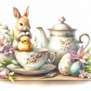 10 Easter Chick and Bunny Clipart Bundle- High Quality Jpgs ...