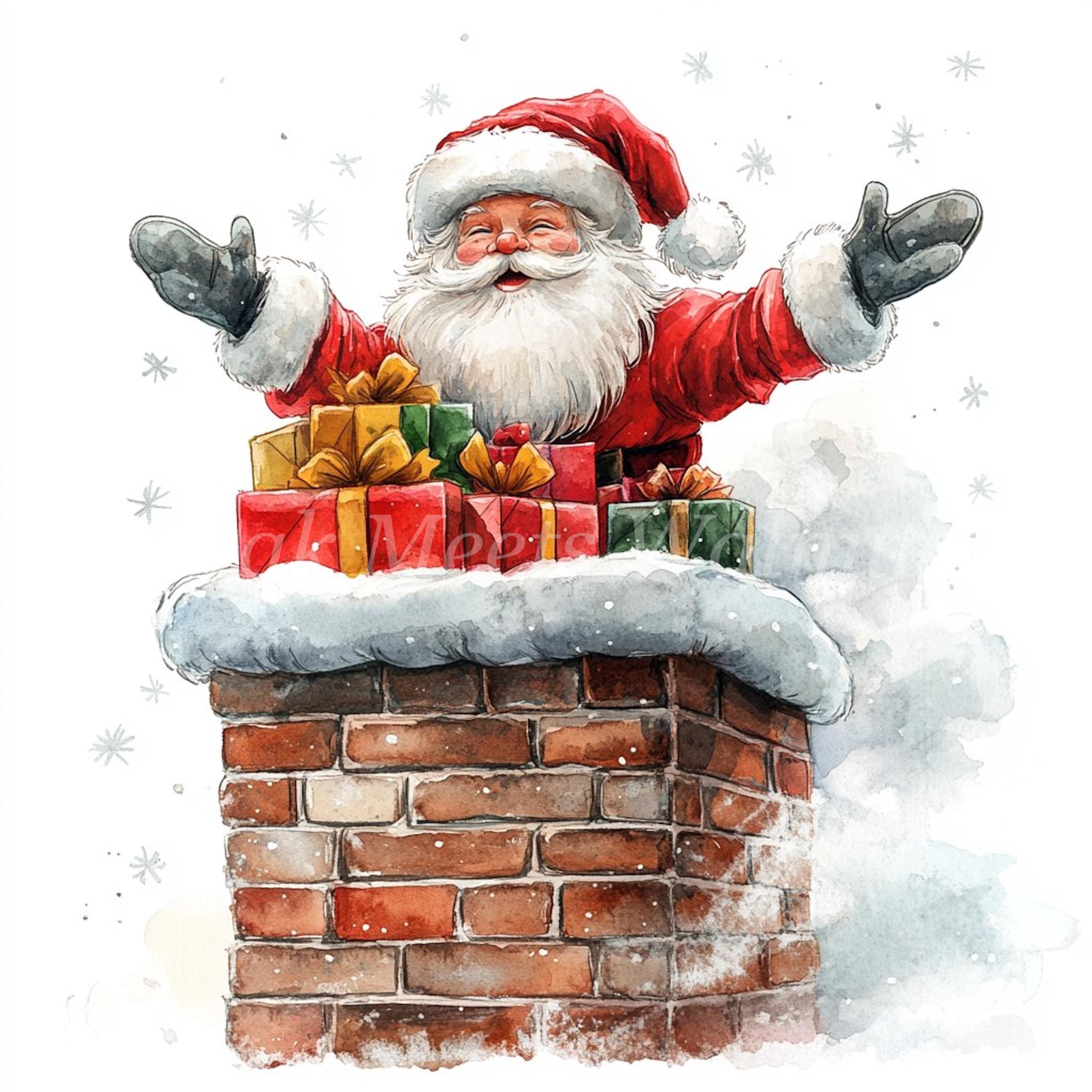Santa With Presents Clipart – Vintage Christmas Images (digital ...