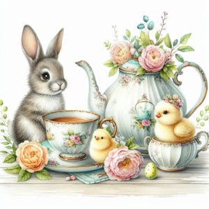 10 Easter Chick and Bunny Clipart Bundle- High Quality Jpgs ...