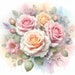 Pastel Roses Clipart Bundle 10 High Quality Watercolor Jpgs, Printable ...