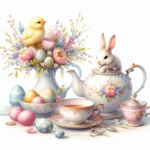 10 Easter Chick and Bunny Clipart Bundle- High Quality Jpgs ...