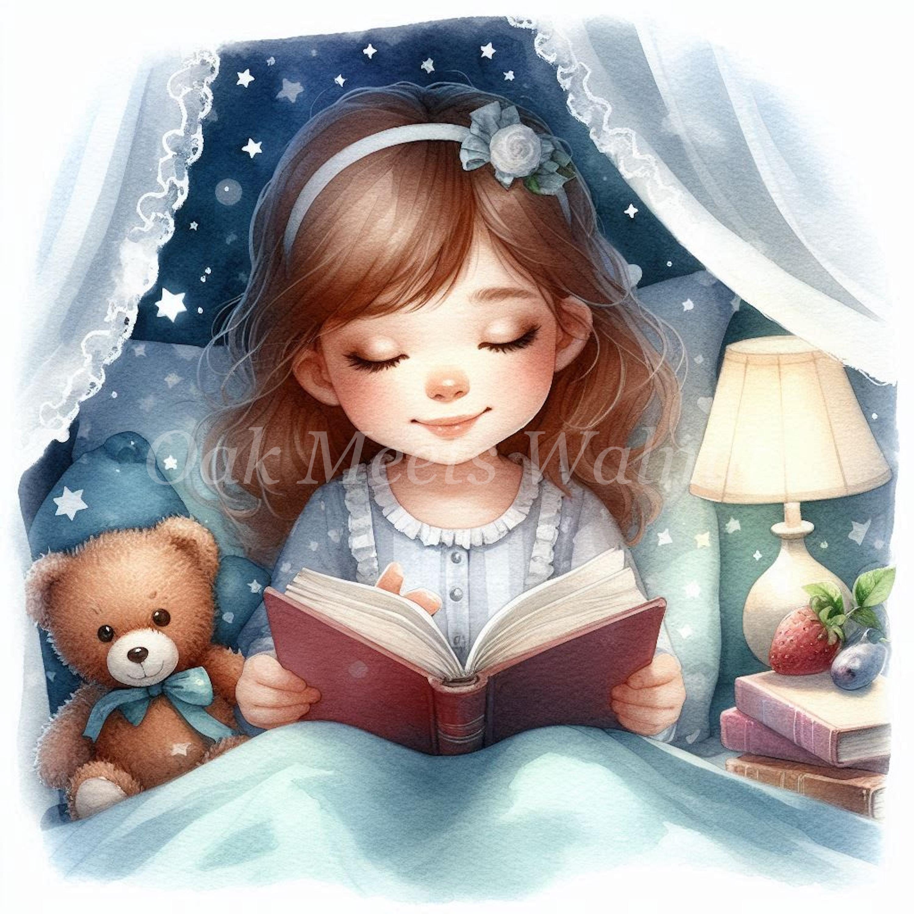 Watercolor Kid Reading Clipart Bundle (digital Download) - Etsy