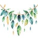 Boho Leaves Watercolor Clipart Bundle: Printable Decor (digital ...