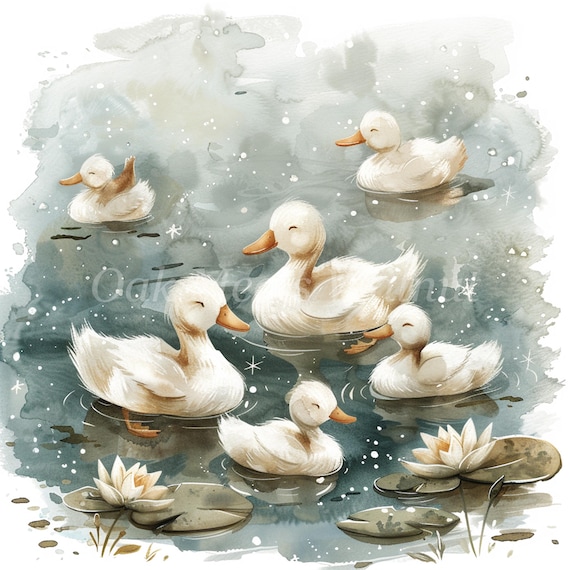 Ducks In A Pond Clipart