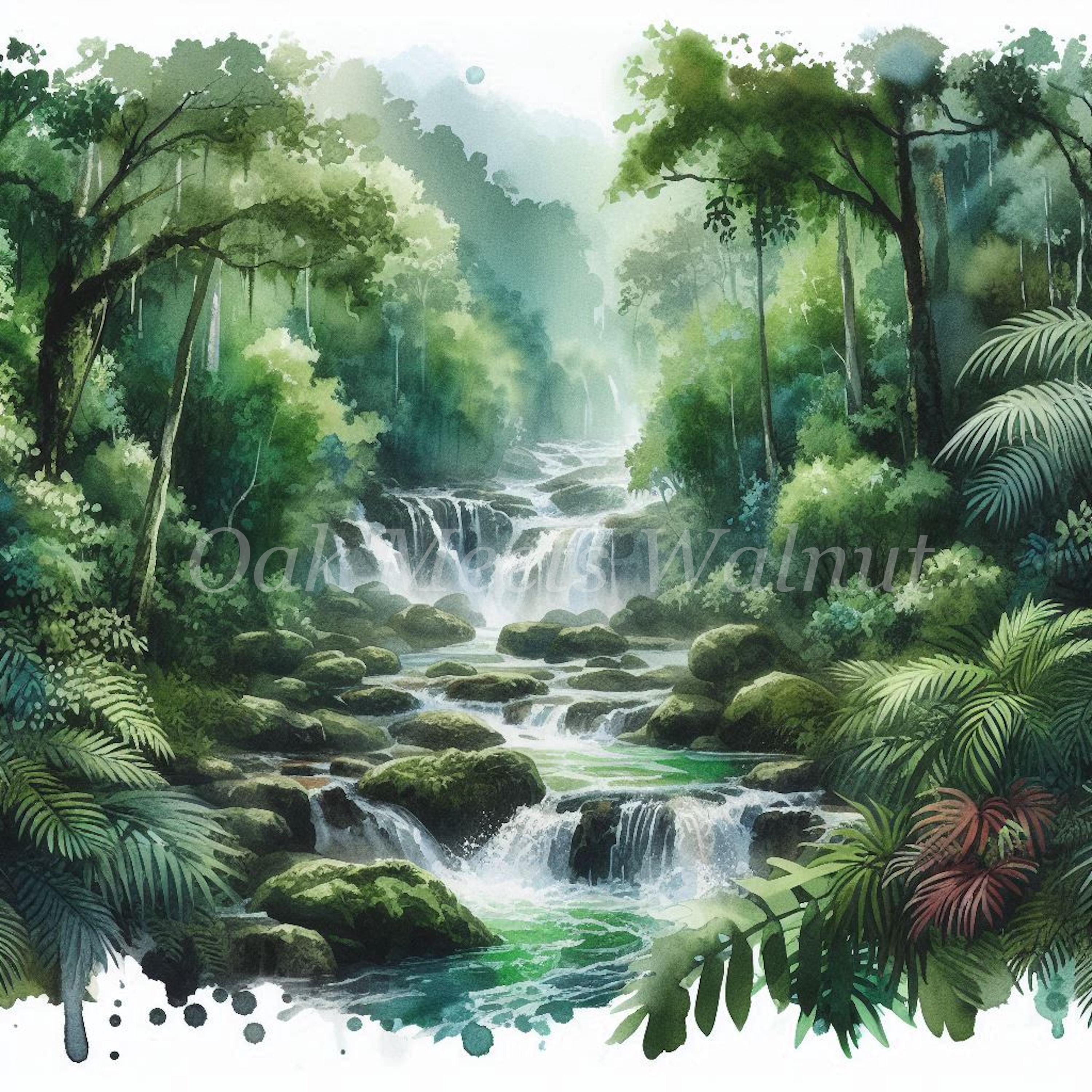 12 Rainforest Clipart Bundle- 10 High Quality Jpgs, Craft Art, Card ...