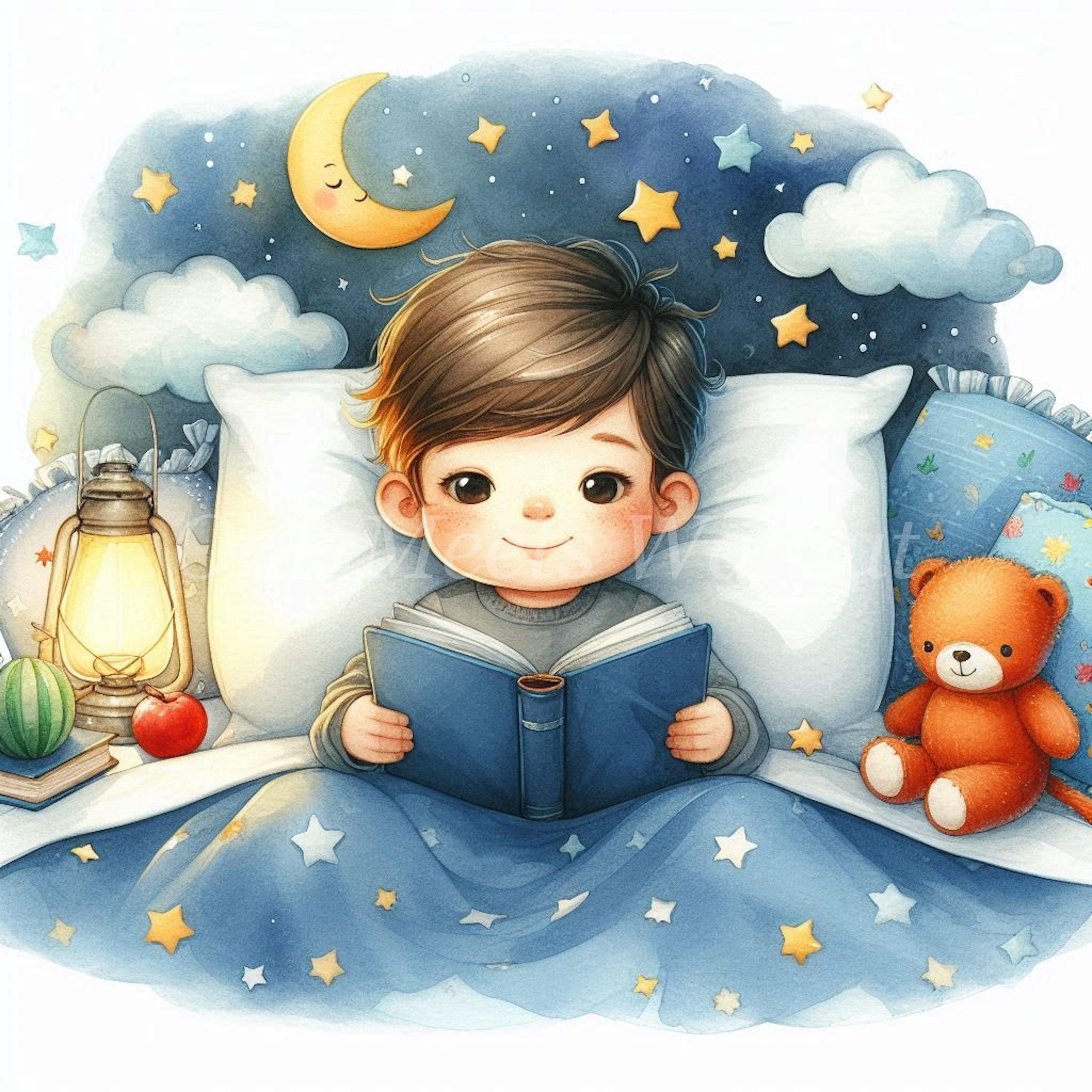 Watercolor Kid Reading Clipart Bundle (digital Download) - Etsy