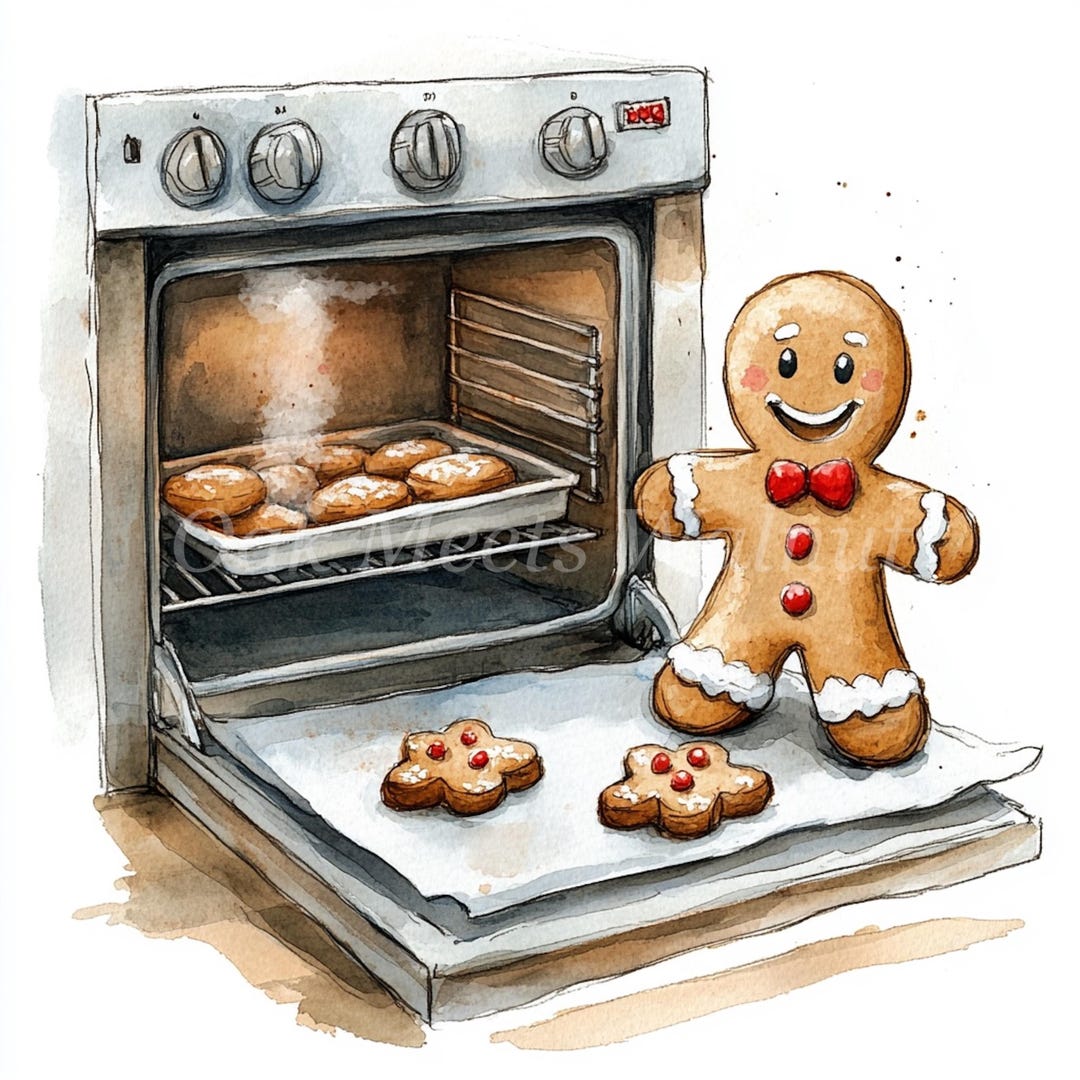 Gingerbread Family Clipart Bundle- 10 High Quality Watercolor Jpgs ...
