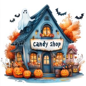 Halloween Candy Shop Clipart Bundle 10 High Res Watercolor Jpgs for ...