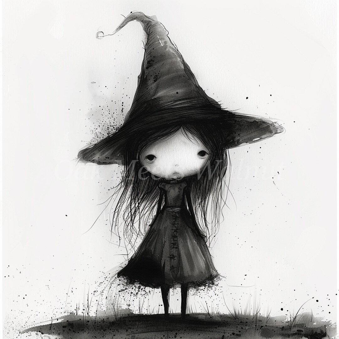 Cute Little Witch Clipart Bundle- 10 High Quality Watercolor Jpgs ...