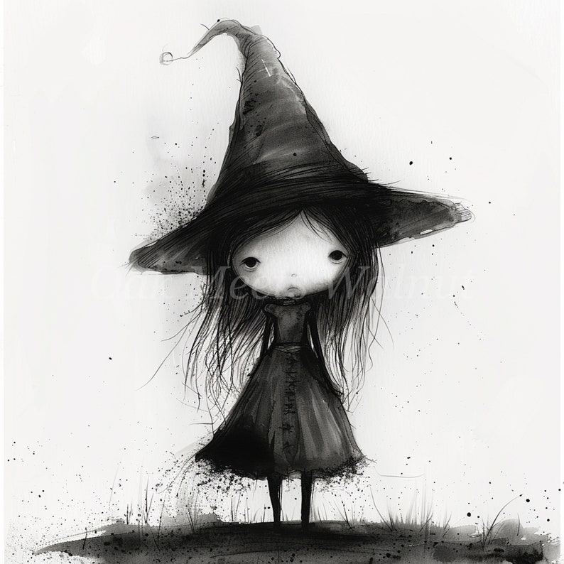 Cute Little Witch Clipart Bundle 10 High Quality Watercolor Jpgs ...