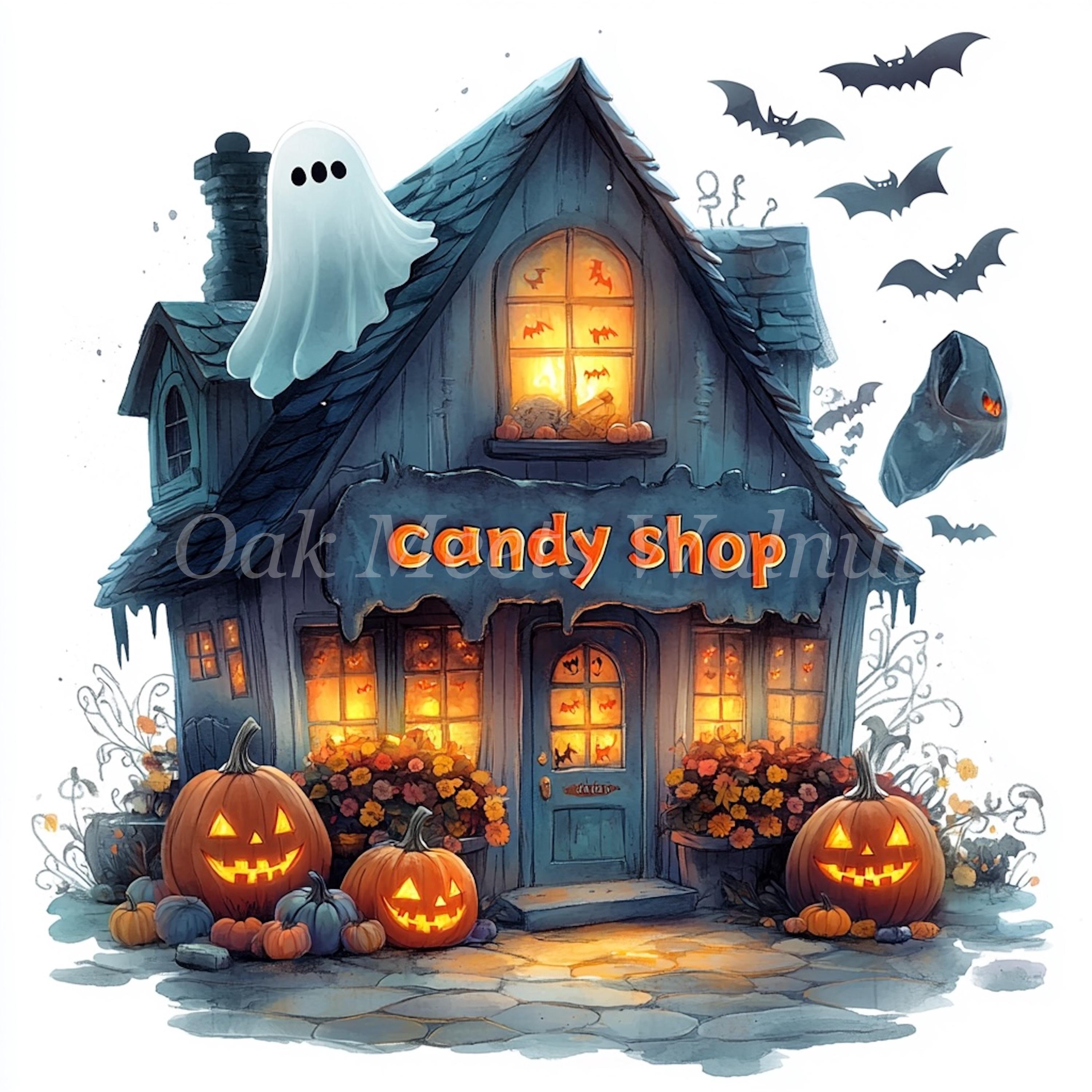 Halloween Candy Shop Clipart: Watercolor JPG Bundle (digital Download ...