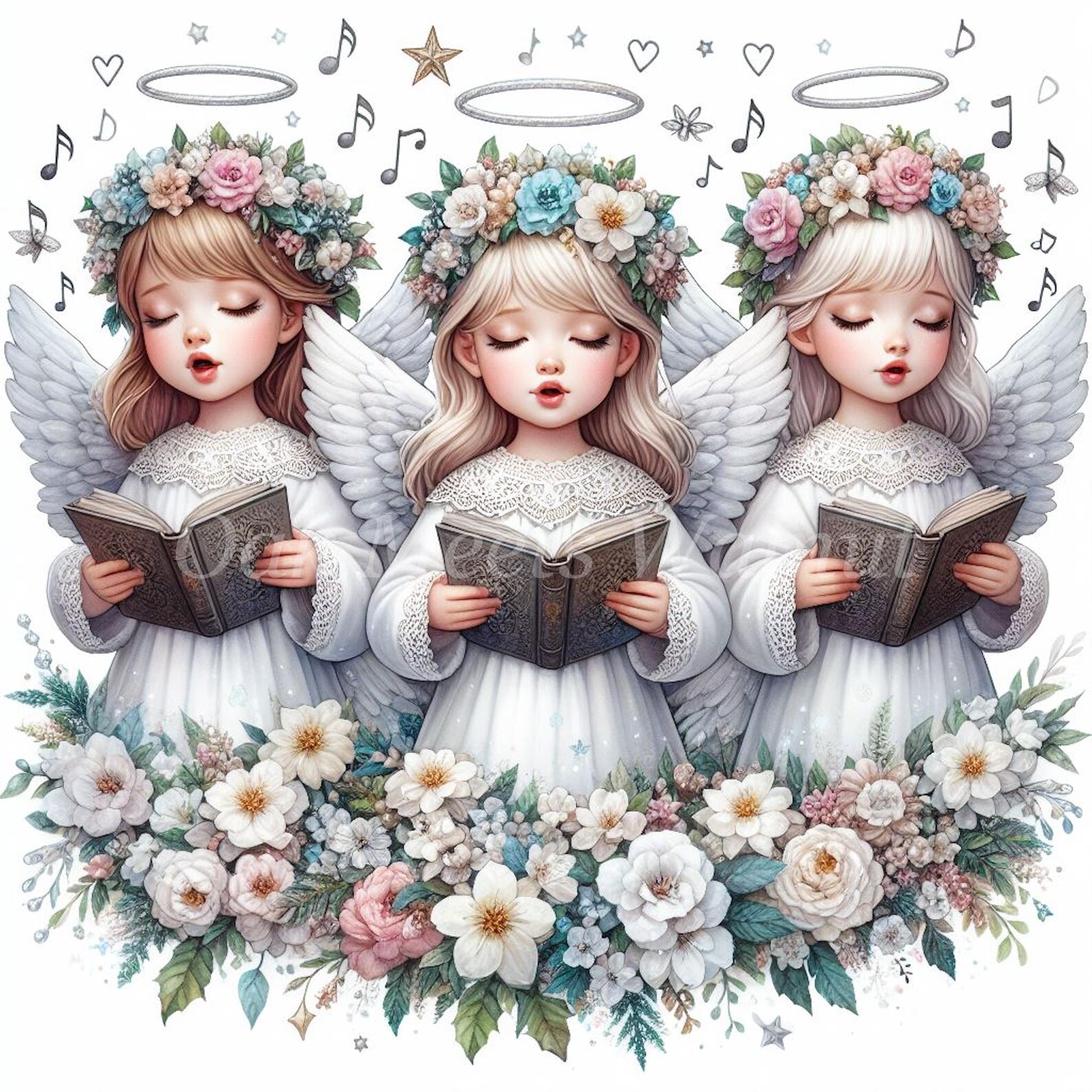 Choir of Angels Clipart Bundle- 10 High Quality Watercolor Jpgs ...