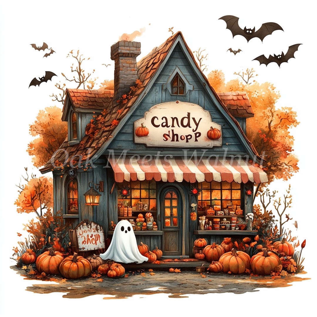 Halloween Candy Shop Clipart Bundle 10 High Res Watercolor Jpgs for ...