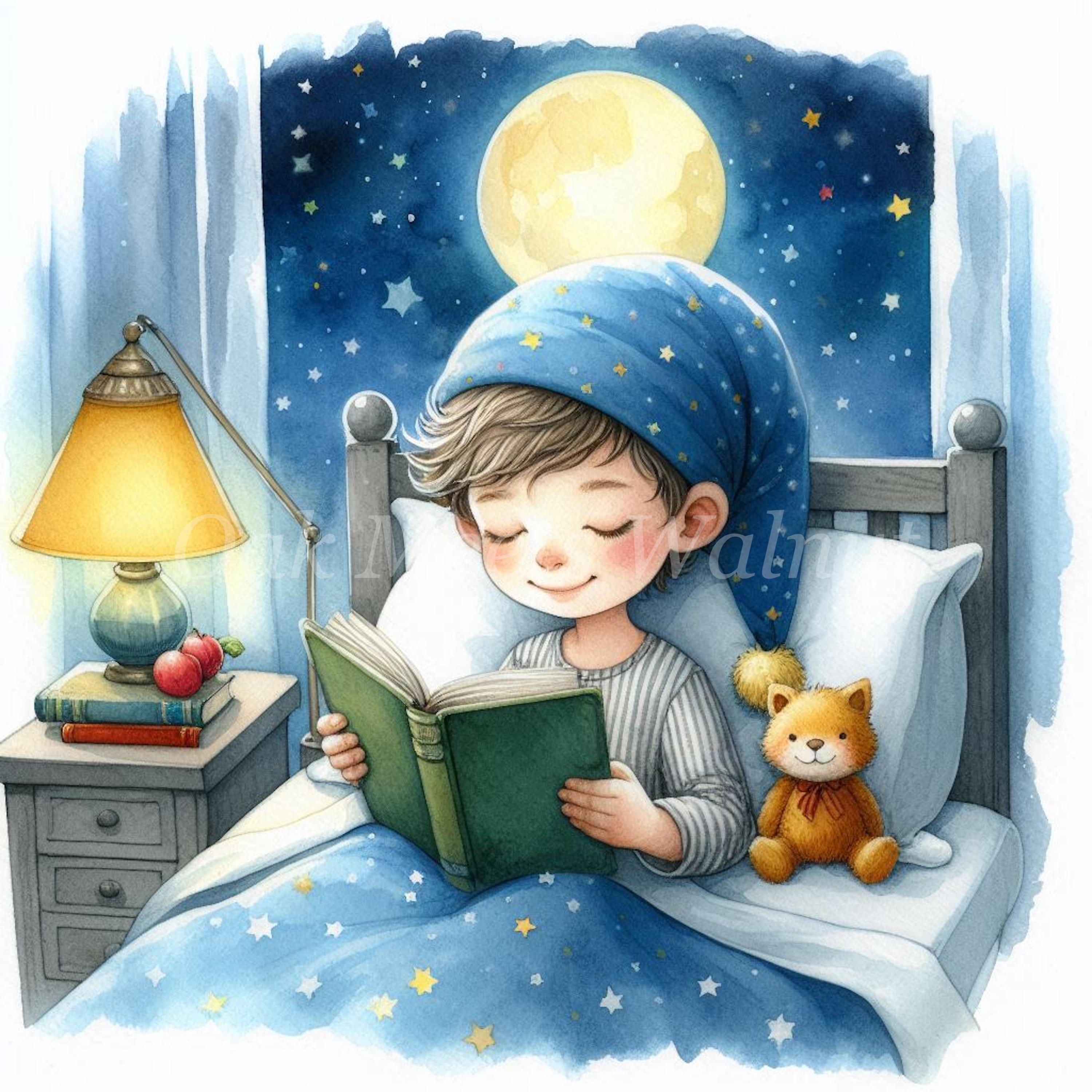 Watercolor Kid Reading Clipart Bundle (digital Download) - Etsy