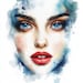 Watercolor Woman Face Art: Printable Illustrations (digital Download ...