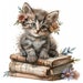 Kitten and Magic Book Clipart Bundle- 10 High Quality Watercolor Jpgs ...