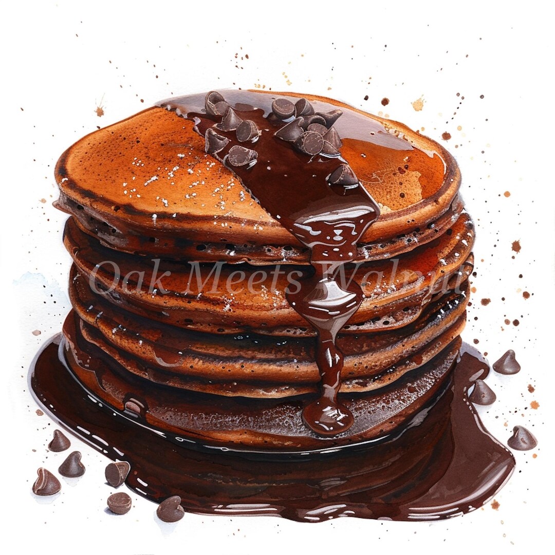 Watercolor Pancakes Clipart Bundle: Breakfast Food Graphics (digital ...