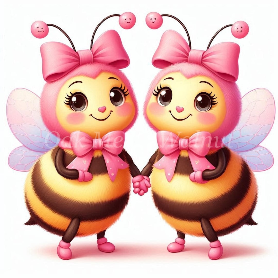 Bee Friends Clipart Bundle- 10 High Quality Watercolor Jpgs, Printable ...